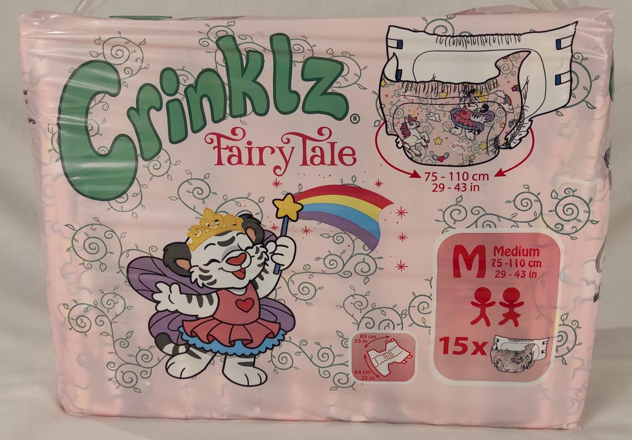 Crinklz Diapers Fairy Pink (15 per package) • ABDL'sWish